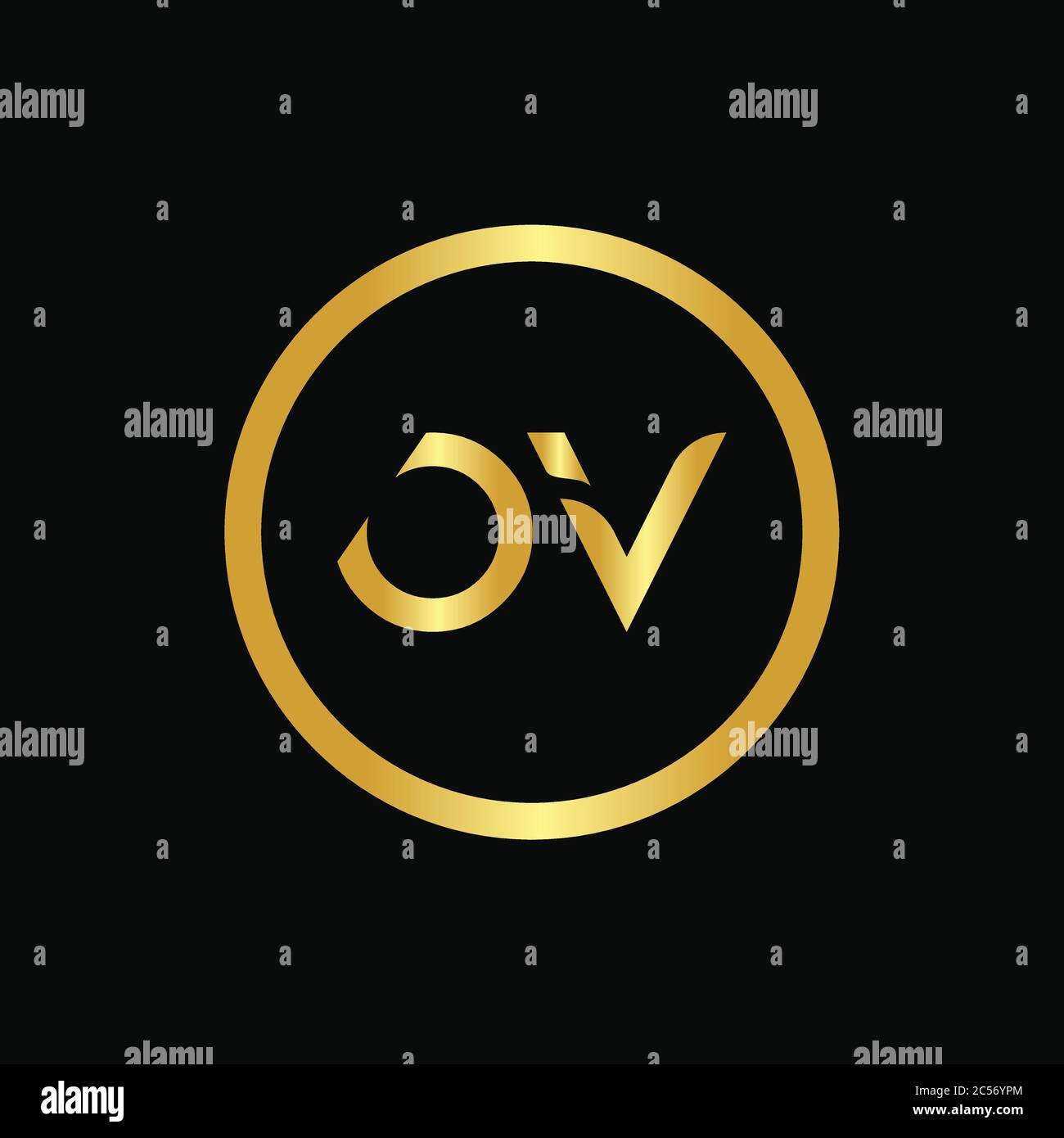 Initial Letter OV Logo Design Vector Template. Abstract Letter Minimal ...