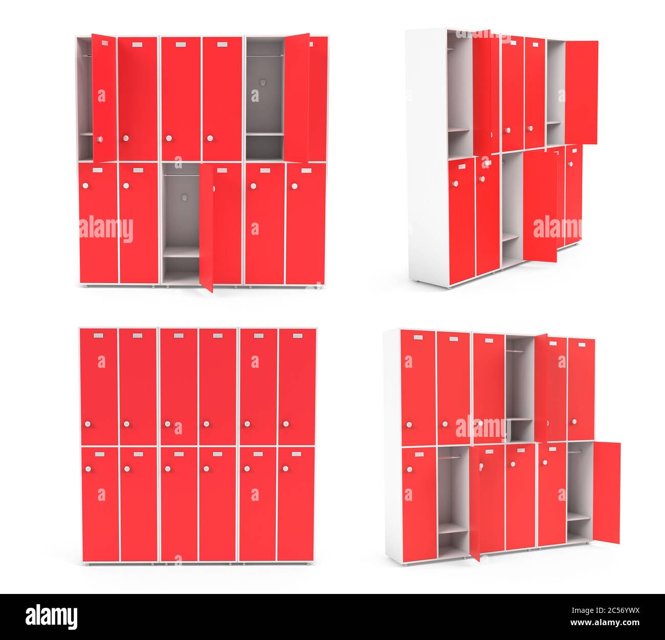 Open Red Lockers