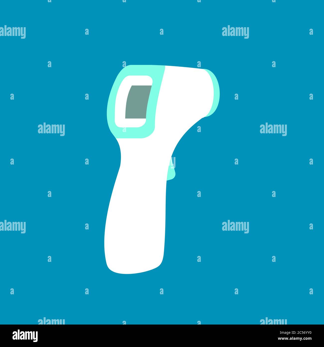 Contactless Infrared Device For Body Temperature Detection No Touch Thermometer Blue