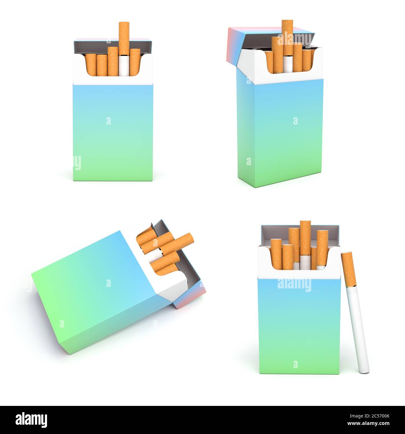 Colored packs of cigarettes. 3d rendering illustration Stock Photo - Alamy