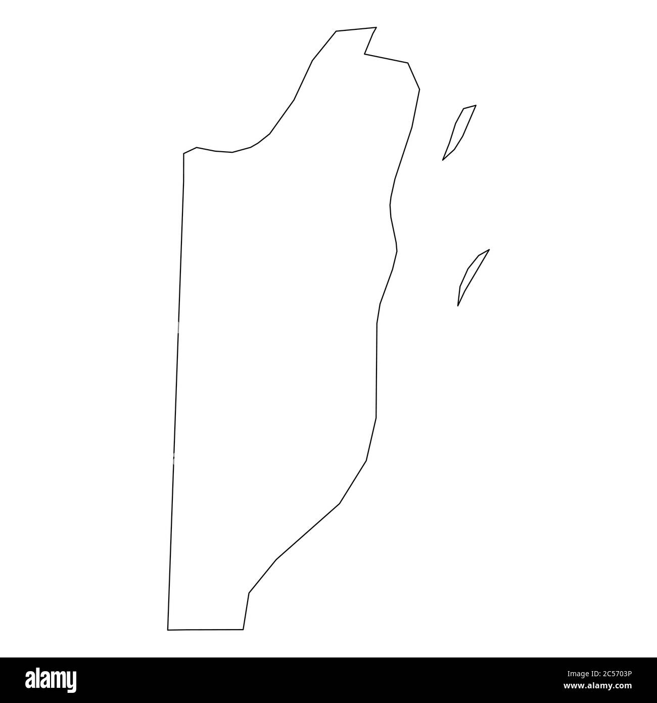 Belize - solid black outline border map of country area. Simple flat ...