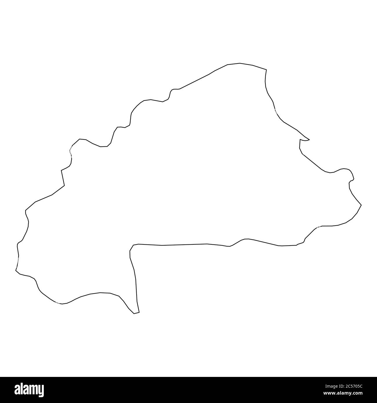 Burkina Faso - solid black outline border map of country area. Simple flat vector illustration ...