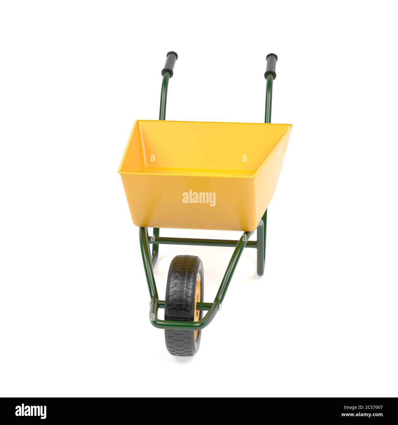 Metal garden barrow. 3d rendering illustration Stock Photo - Alamy