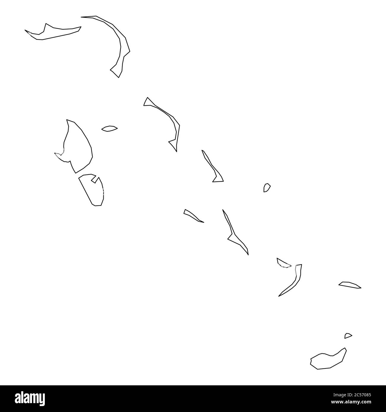 The Bahamas - solid black outline border map of country area. Simple ...