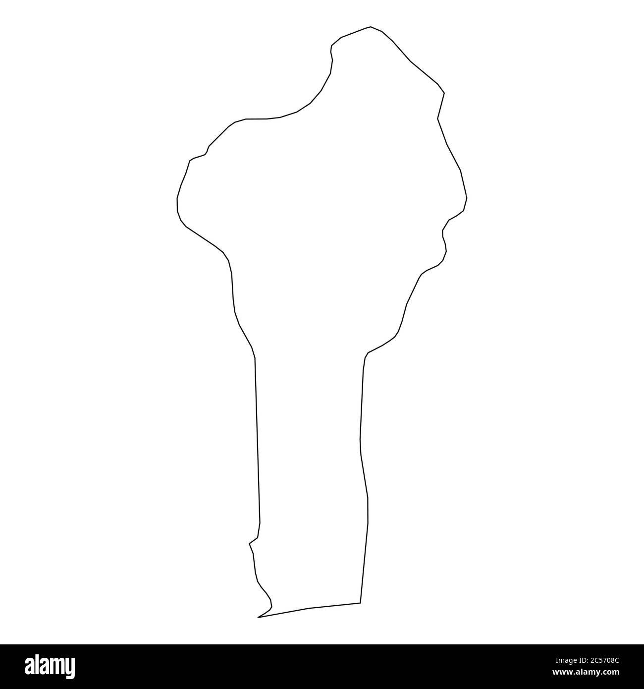 Benin - solid black outline border map of country area. Simple flat vector illustration Stock ...