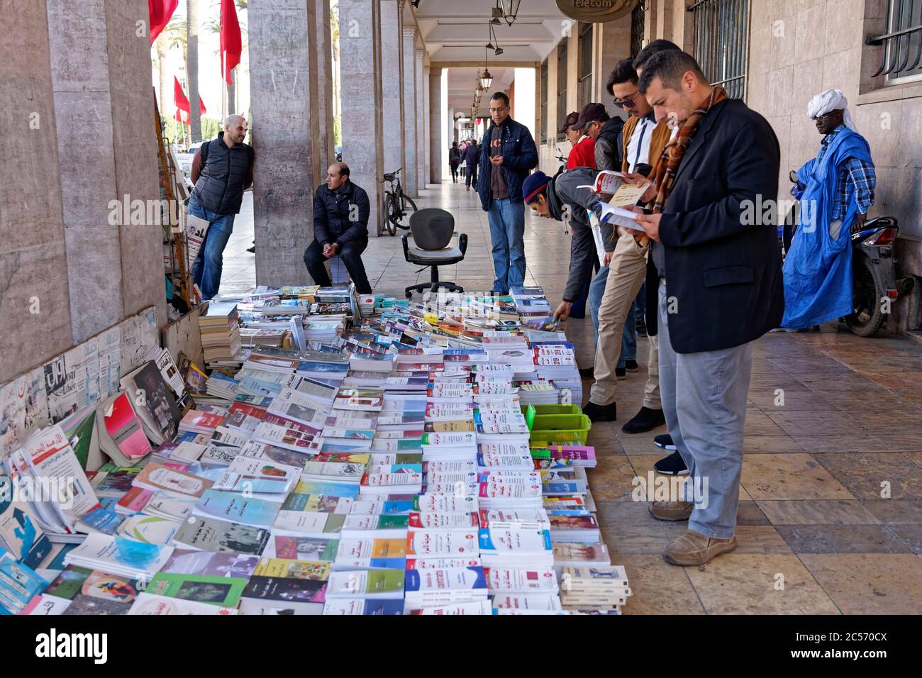 Sidewalk book vendor in Rabat, Morocco Stock Photo - Alamy