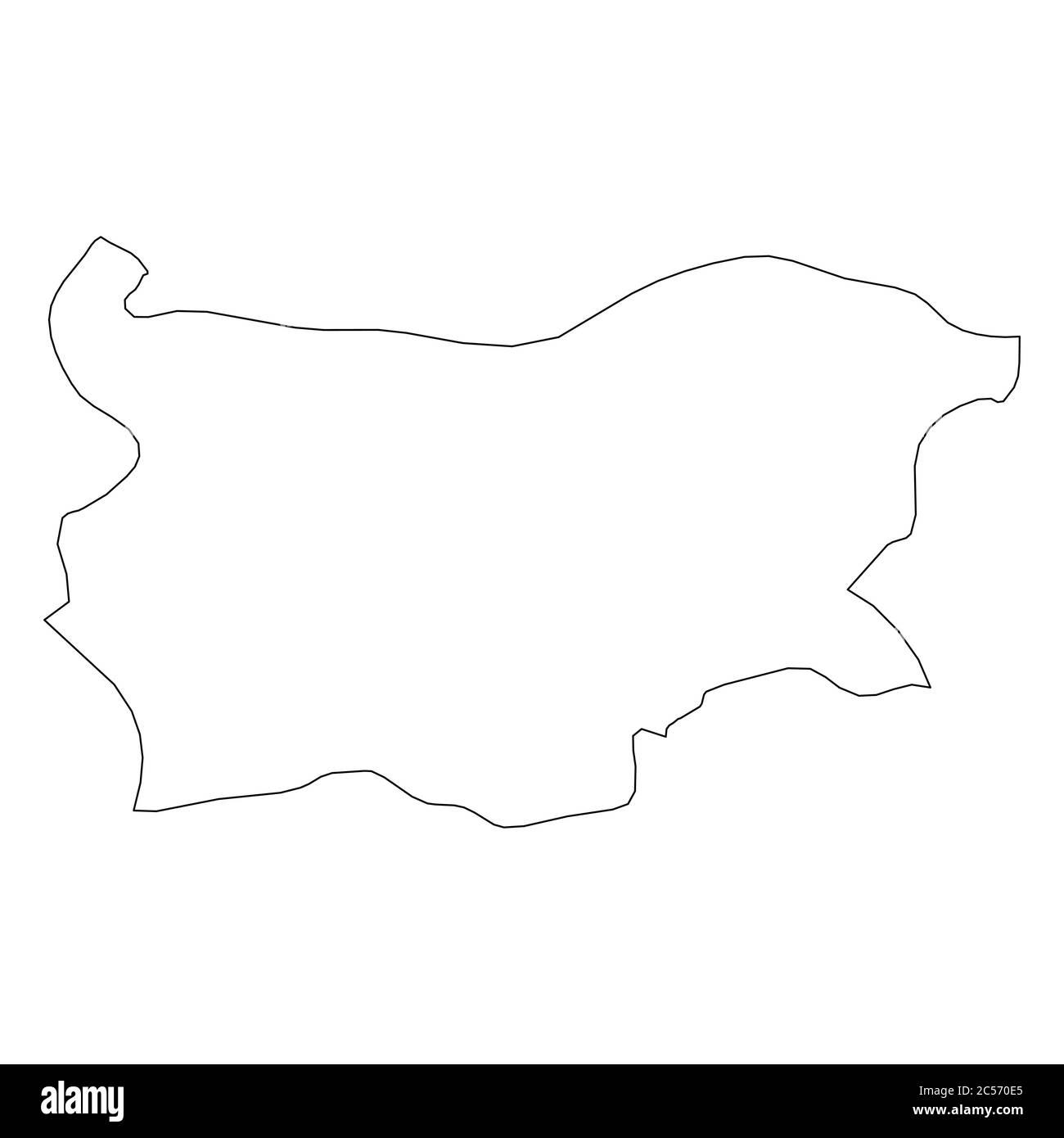 Bulgaria - solid black outline border map of country area. Simple flat ...