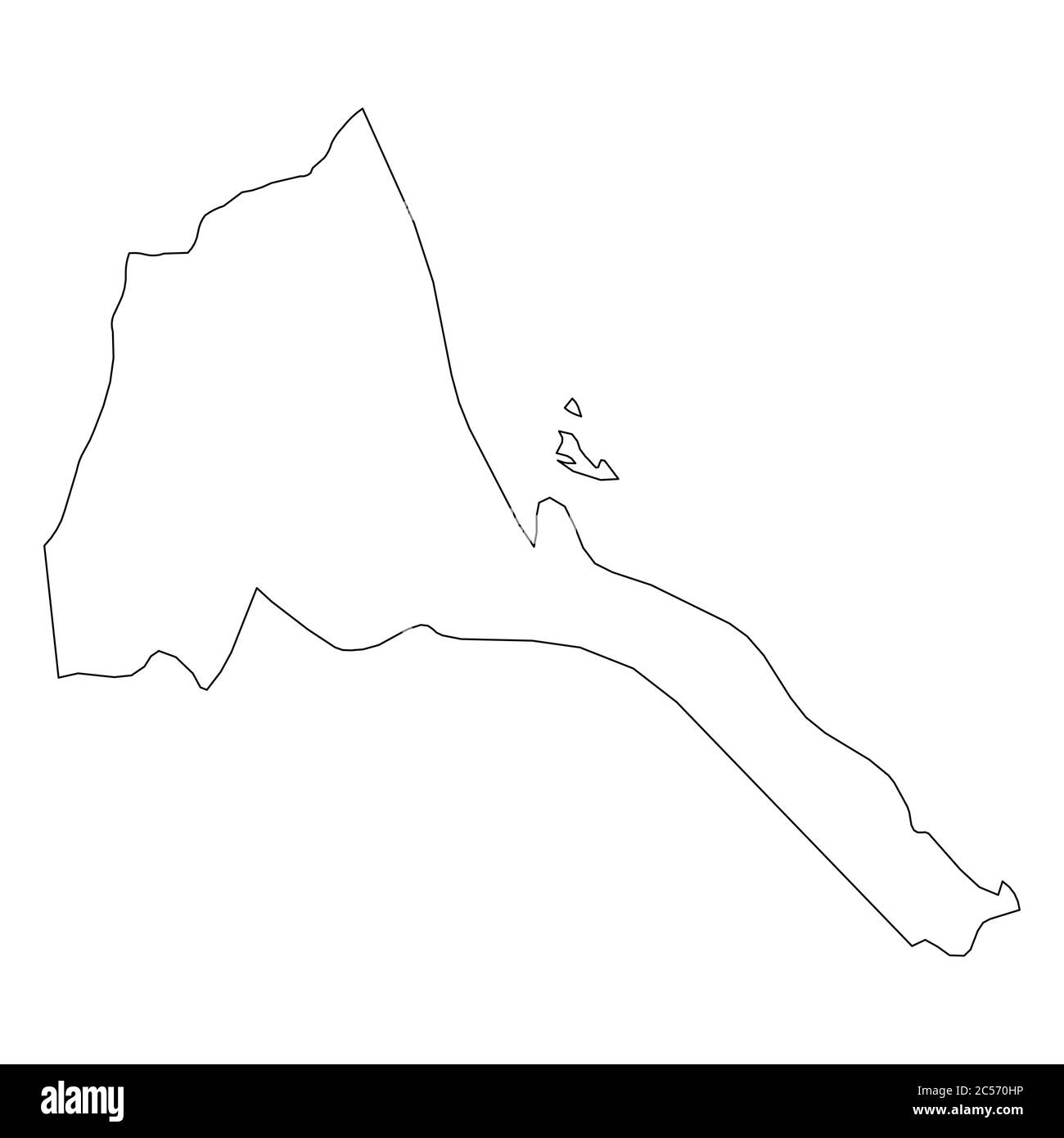 Eritrea - solid black outline border map of country area. Simple flat vector illustration Stock ...