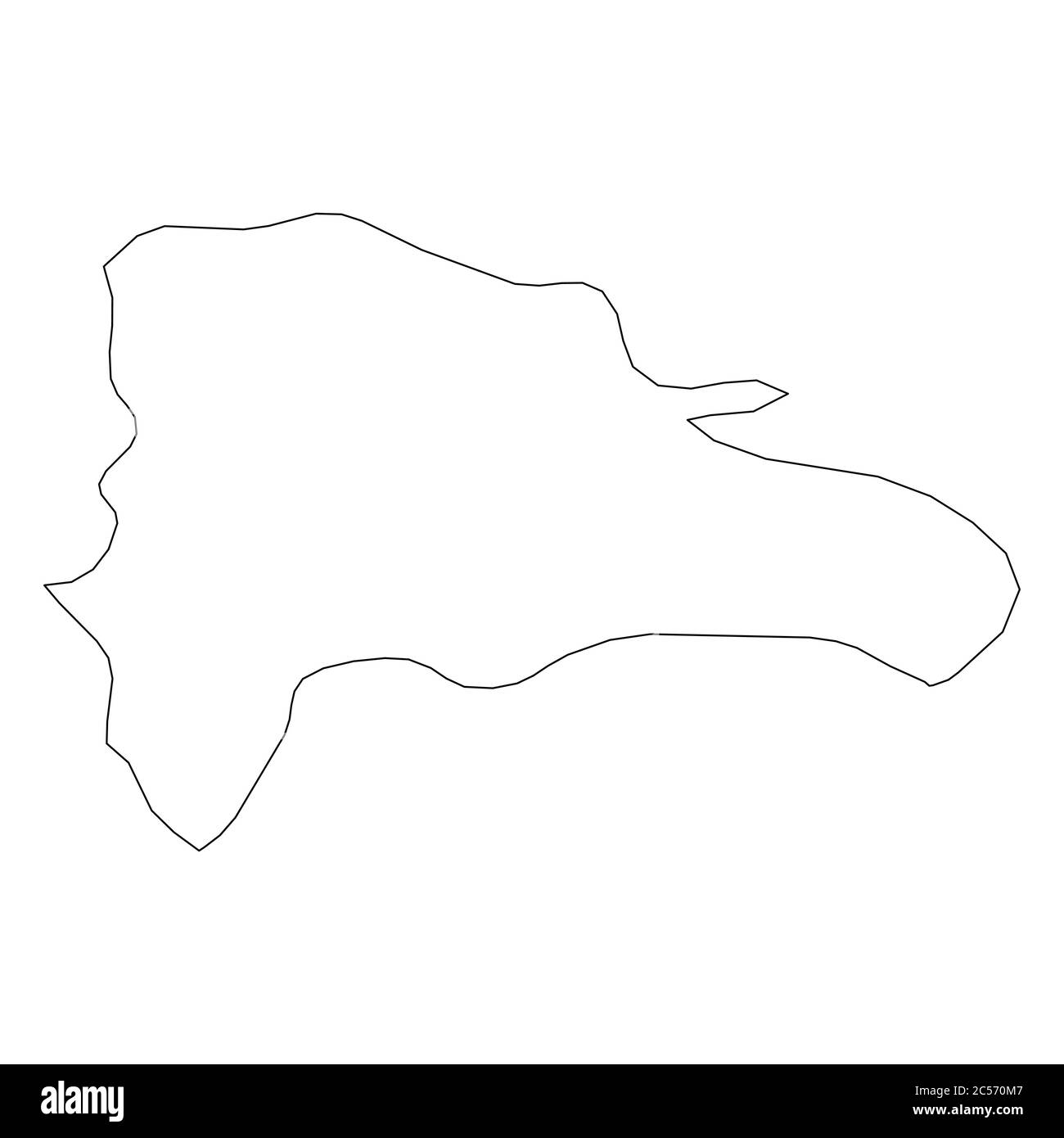 Dominican Republic - solid black outline border map of country area ...