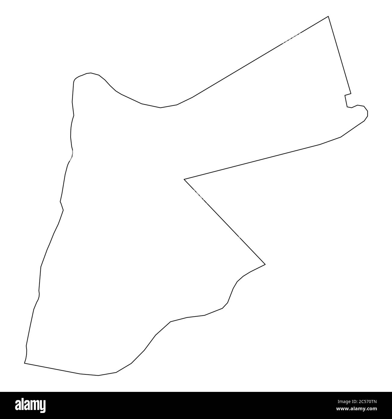Jordan - solid black outline border map of country area. Simple flat vector illustration Stock ...