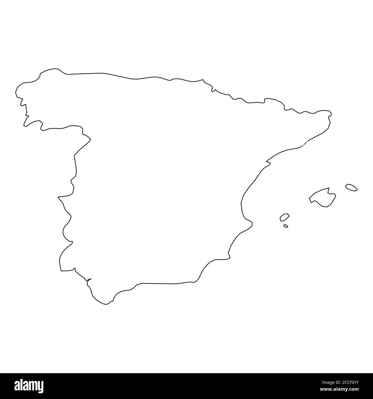 Spain map illustration Black and White Stock Photos & Images - Alamy
