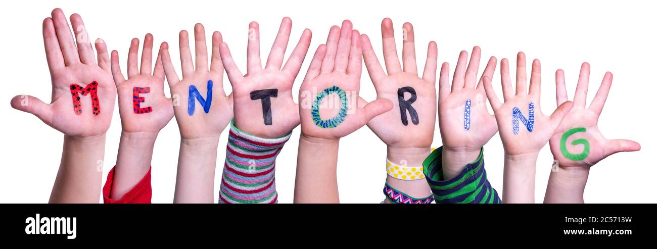 Children Hands Building Word Mentoring, Isolated Background Stock Photo ...