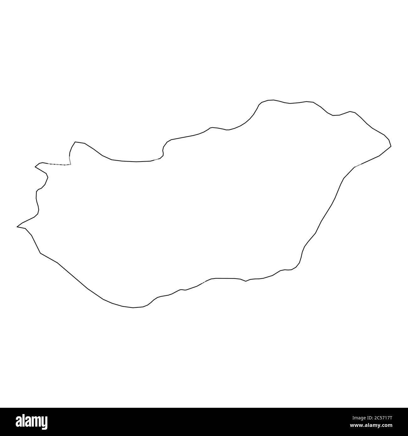 Hungary - solid black outline border map of country area. Simple flat ...