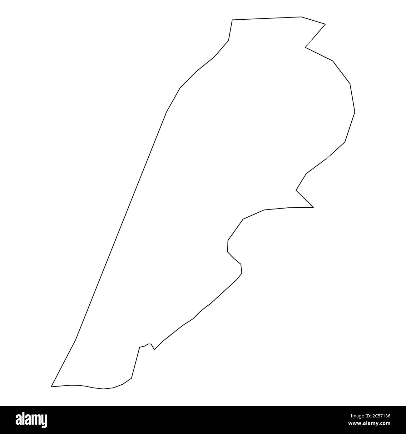 Lebanon - solid black outline border map of country area. Simple flat ...