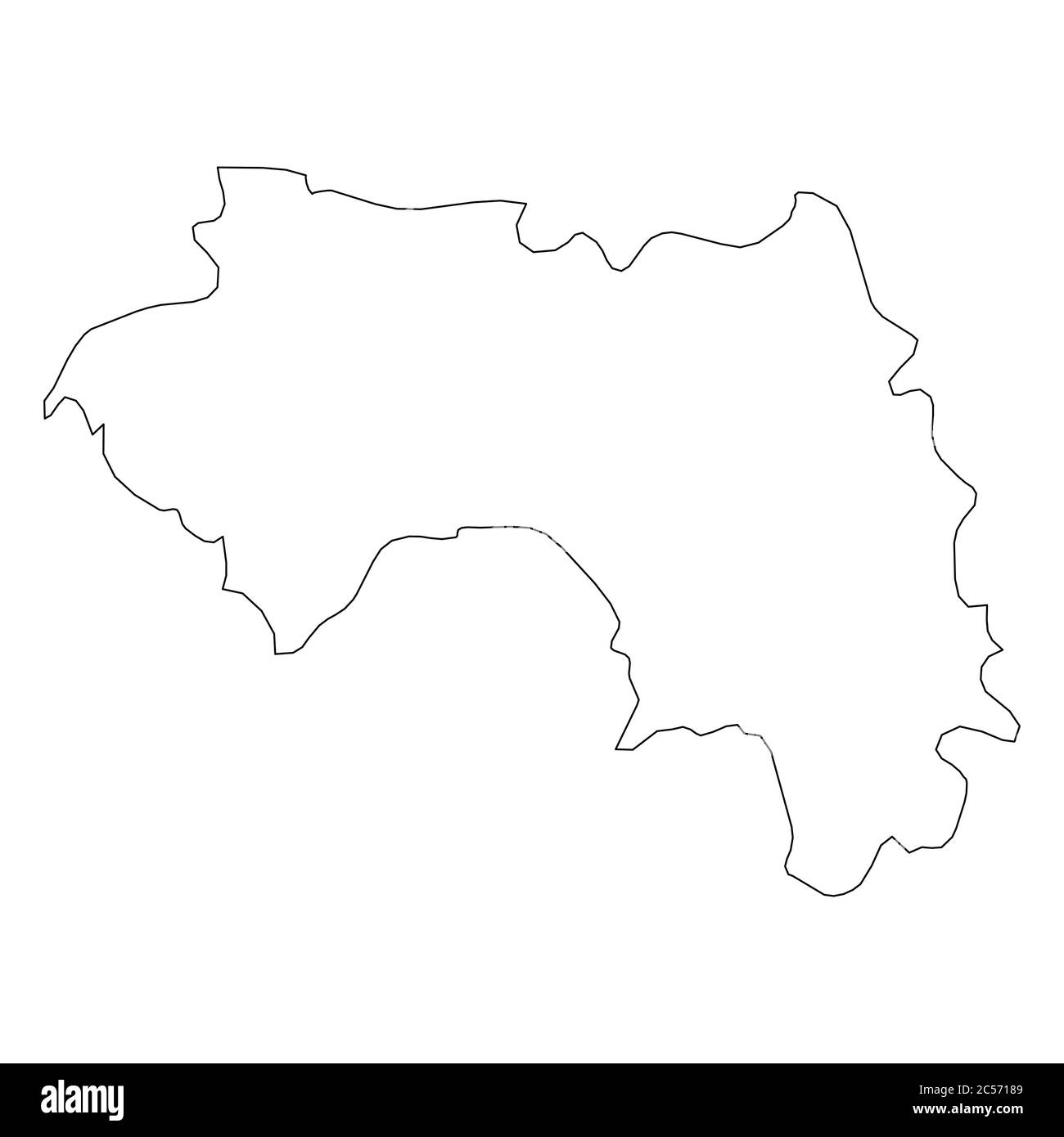 Guinea - solid black outline border map of country area. Simple flat ...