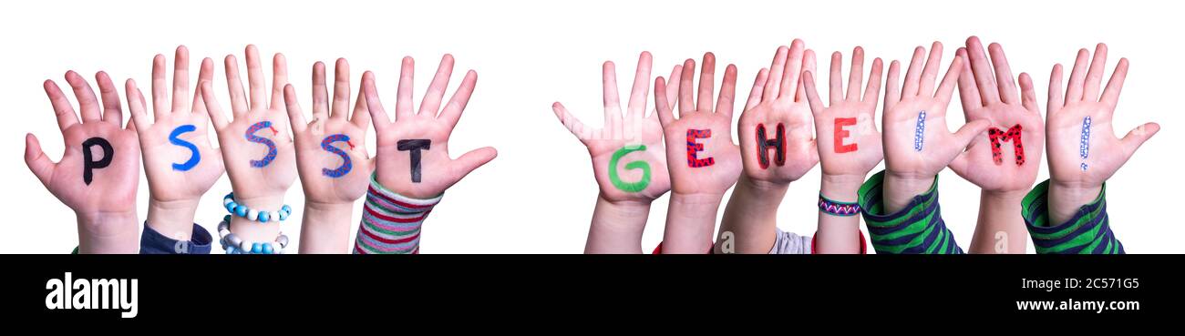 Children Hands Building Word Pssst Geheim Mean Pssst Secret, Isolated ...