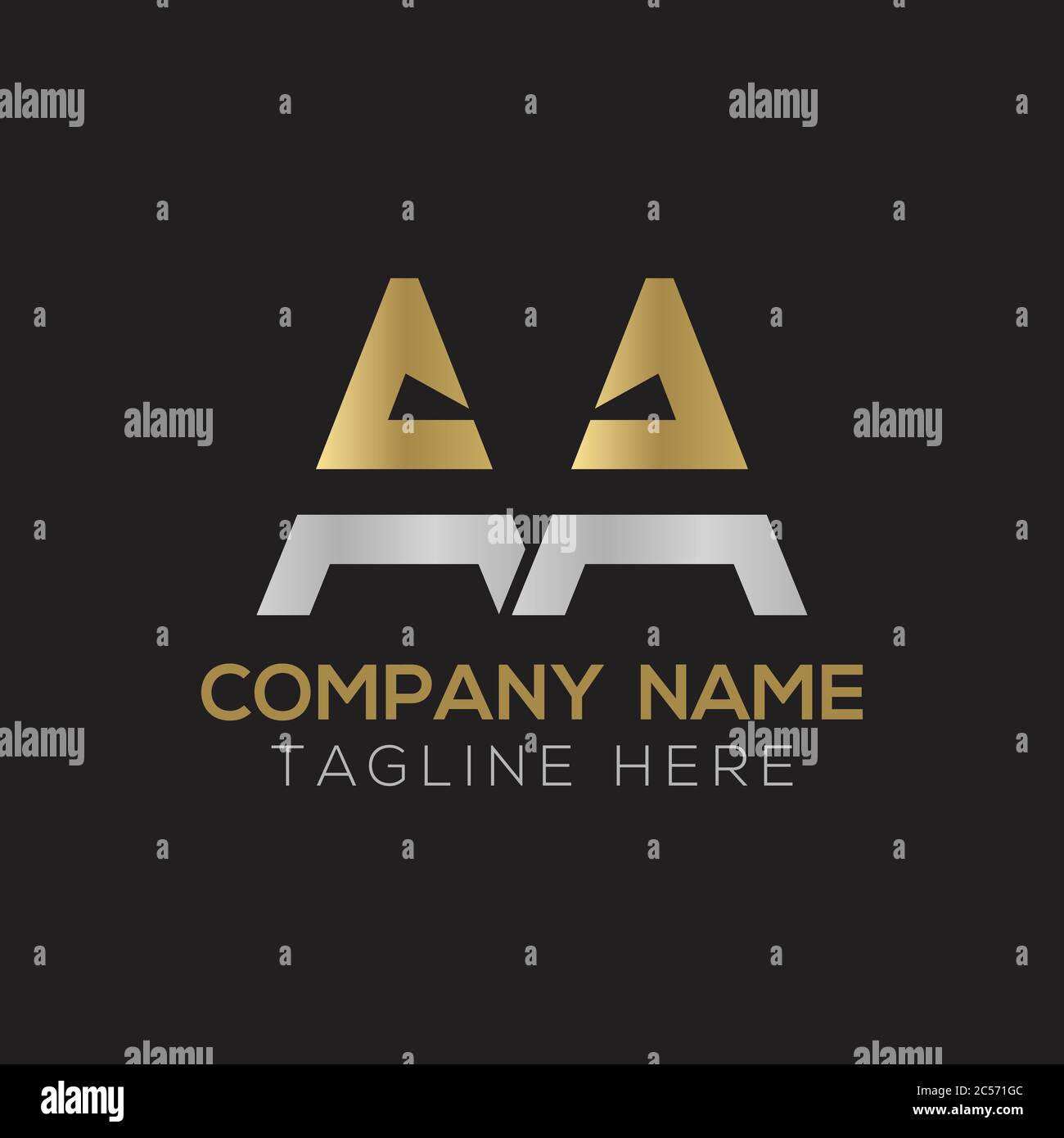 Initial AA Letter Logo Design Modern Business Typography Vector ...