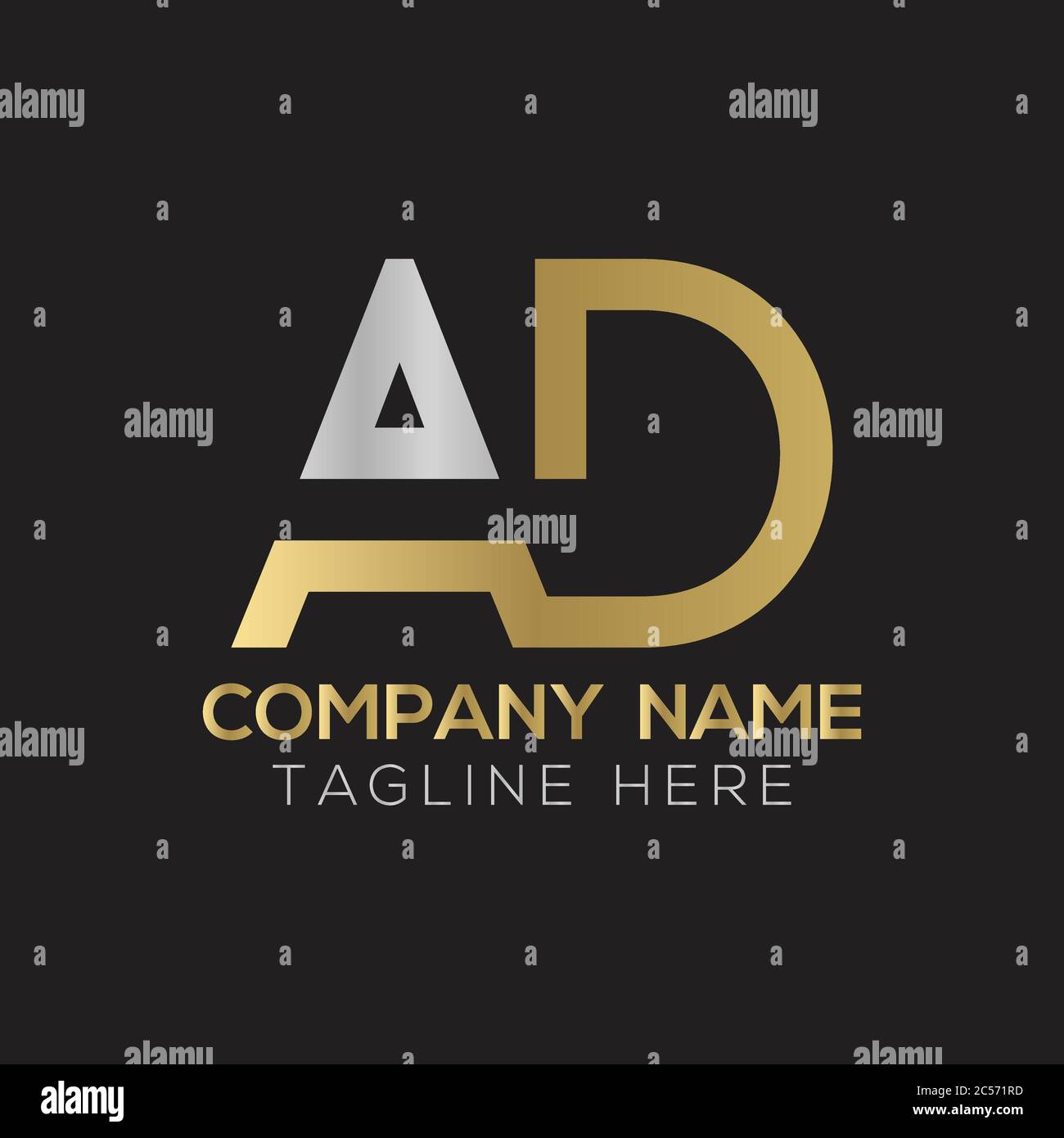 Initial AD Letter Logo Design Modern Business Typography Vector ...