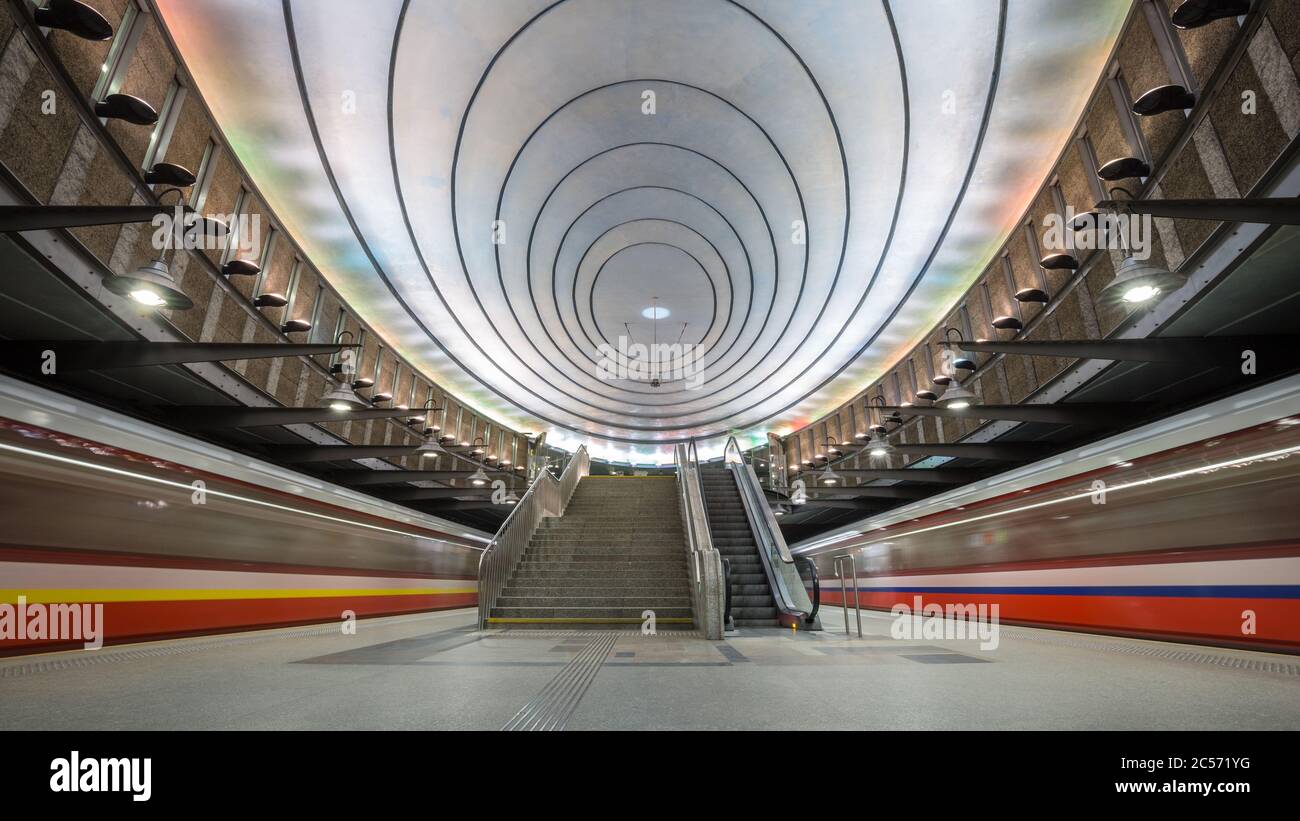Europe, Poland, Warsaw, Metro, Plac Wilsona station Stock Photo - Alamy