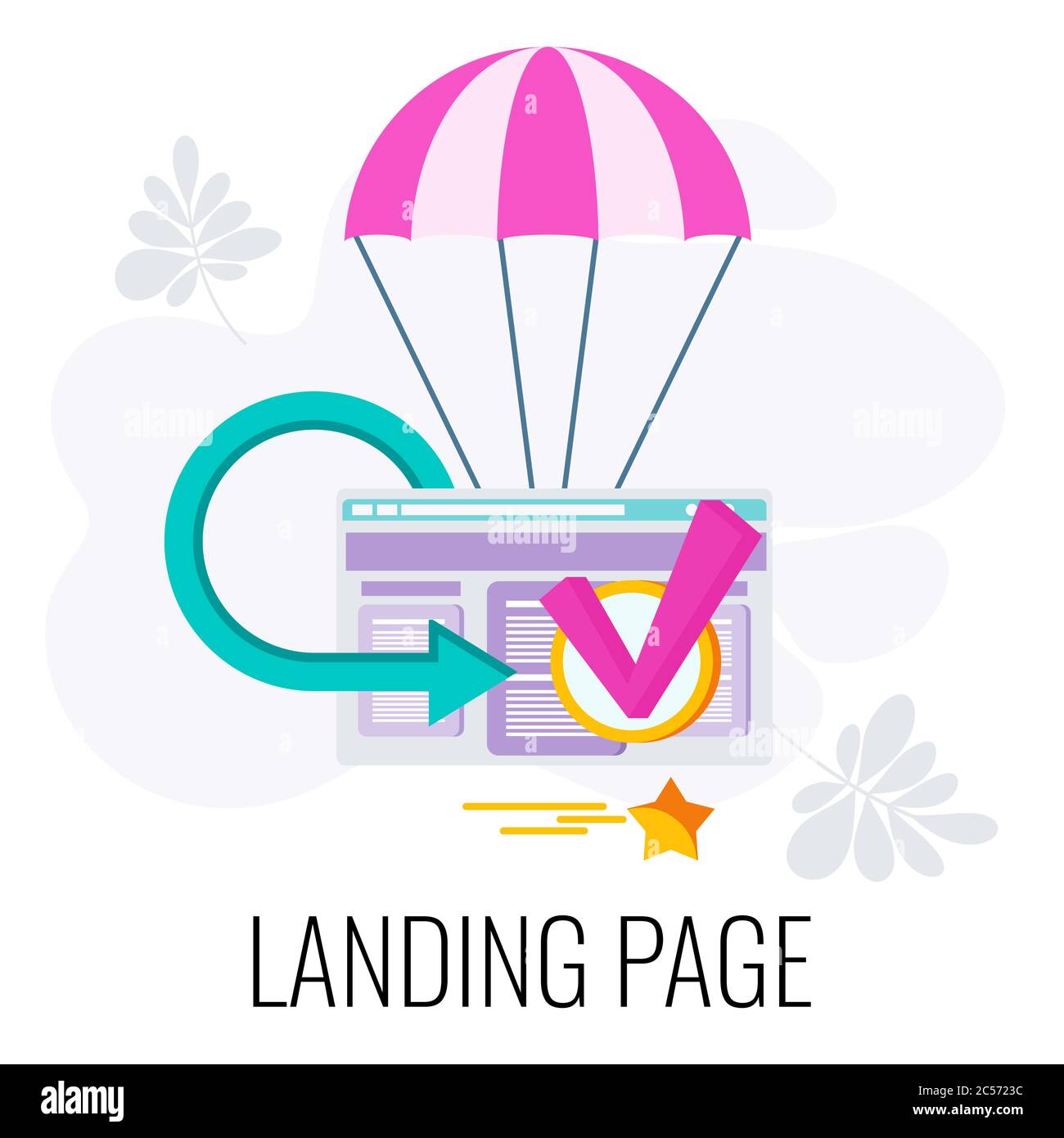 Landing page icon. Marketing flat vector illustration Stock Vector ...
