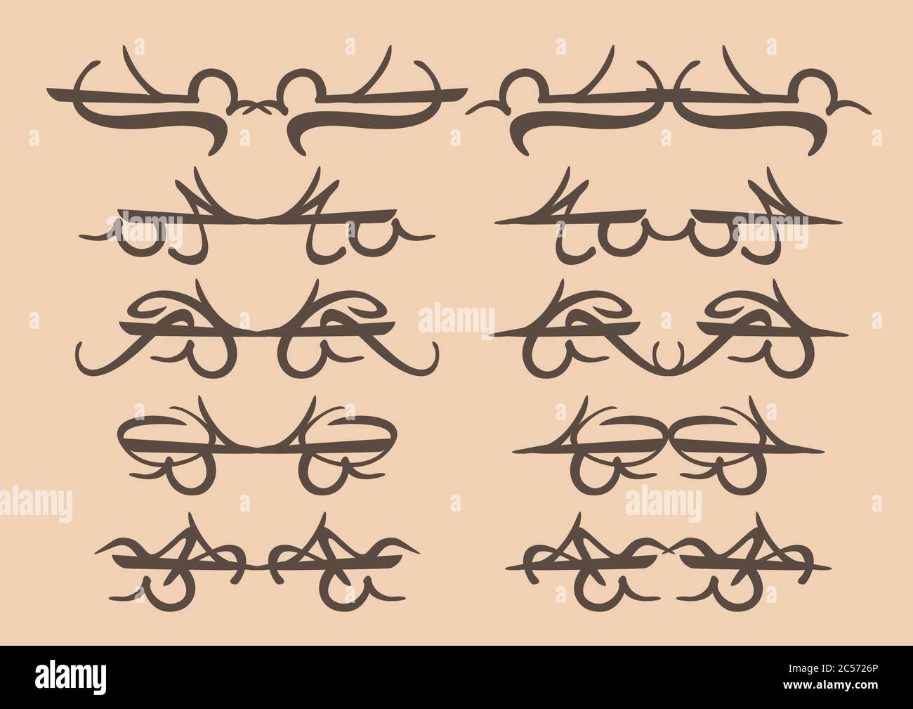Vector vintage decorative design elements with decor, frames, etc Stock ...