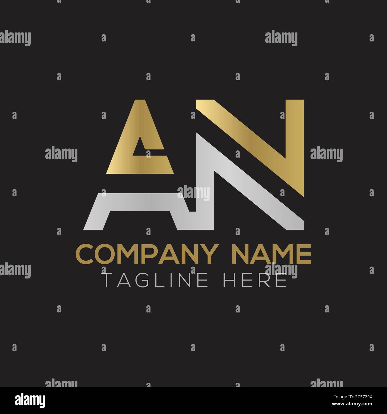 Initial AN Letter Logo Design Modern Business Typography Vector ...