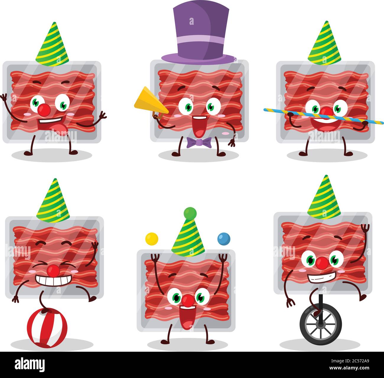 Cartoon character of ground meat with various circus shows Stock Vector ...