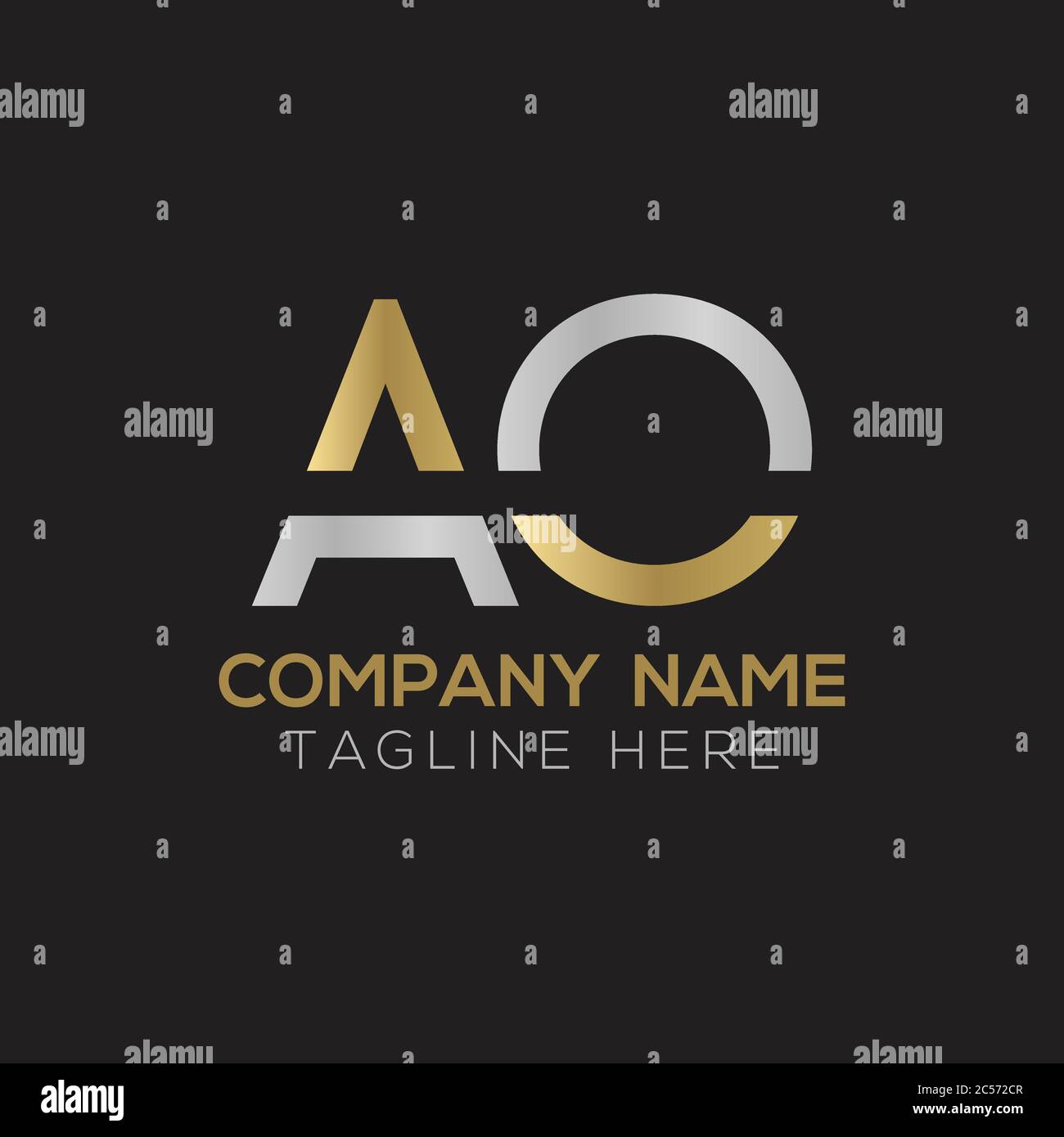 Initial AO Letter Logo Design Modern Business Typography Vector ...