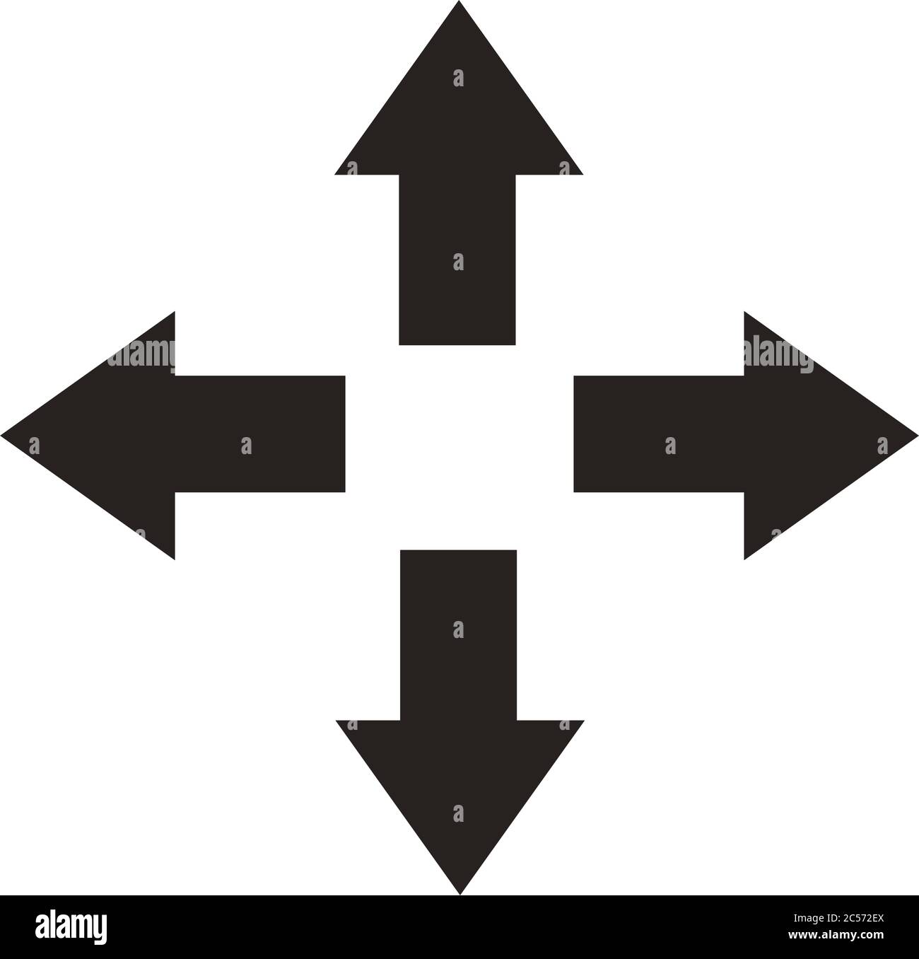 multidirectional arrows silhouette style icon vector illustration ...