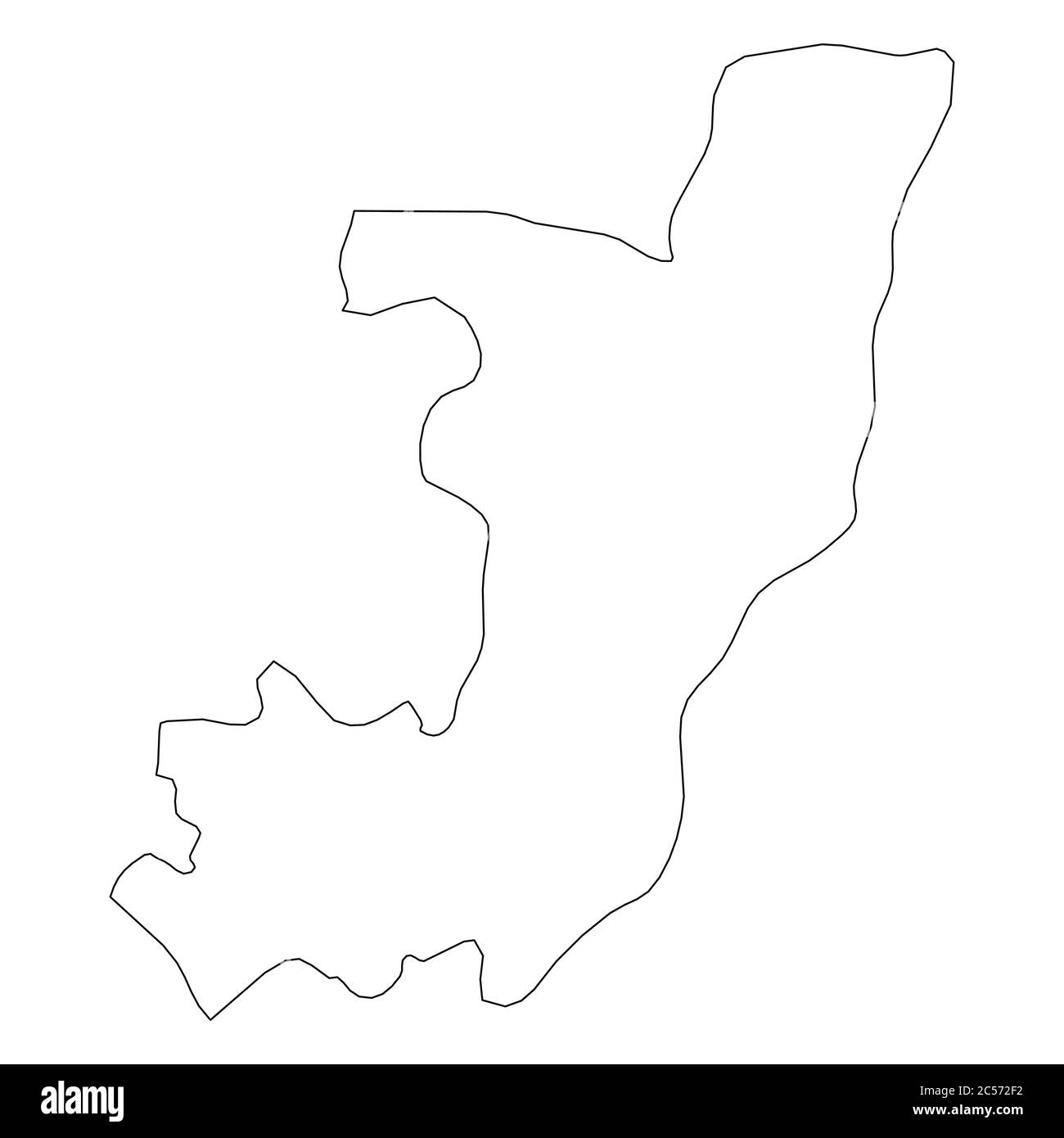 Republic of the Congo, former Zaire - solid black outline border map of ...