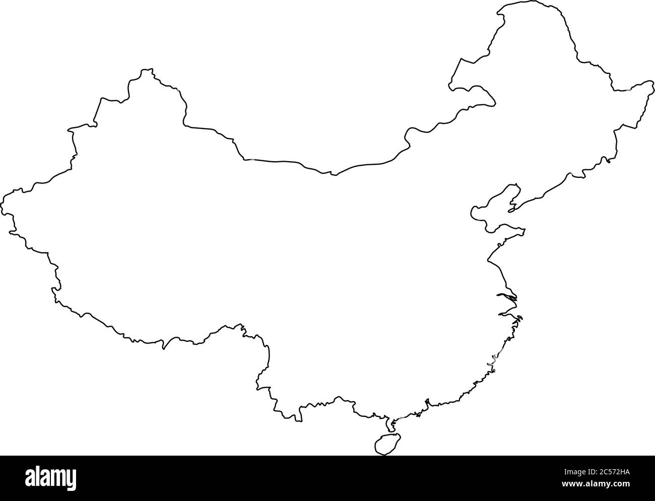 XXX - solid black outline border map of country area. Simple flat ...