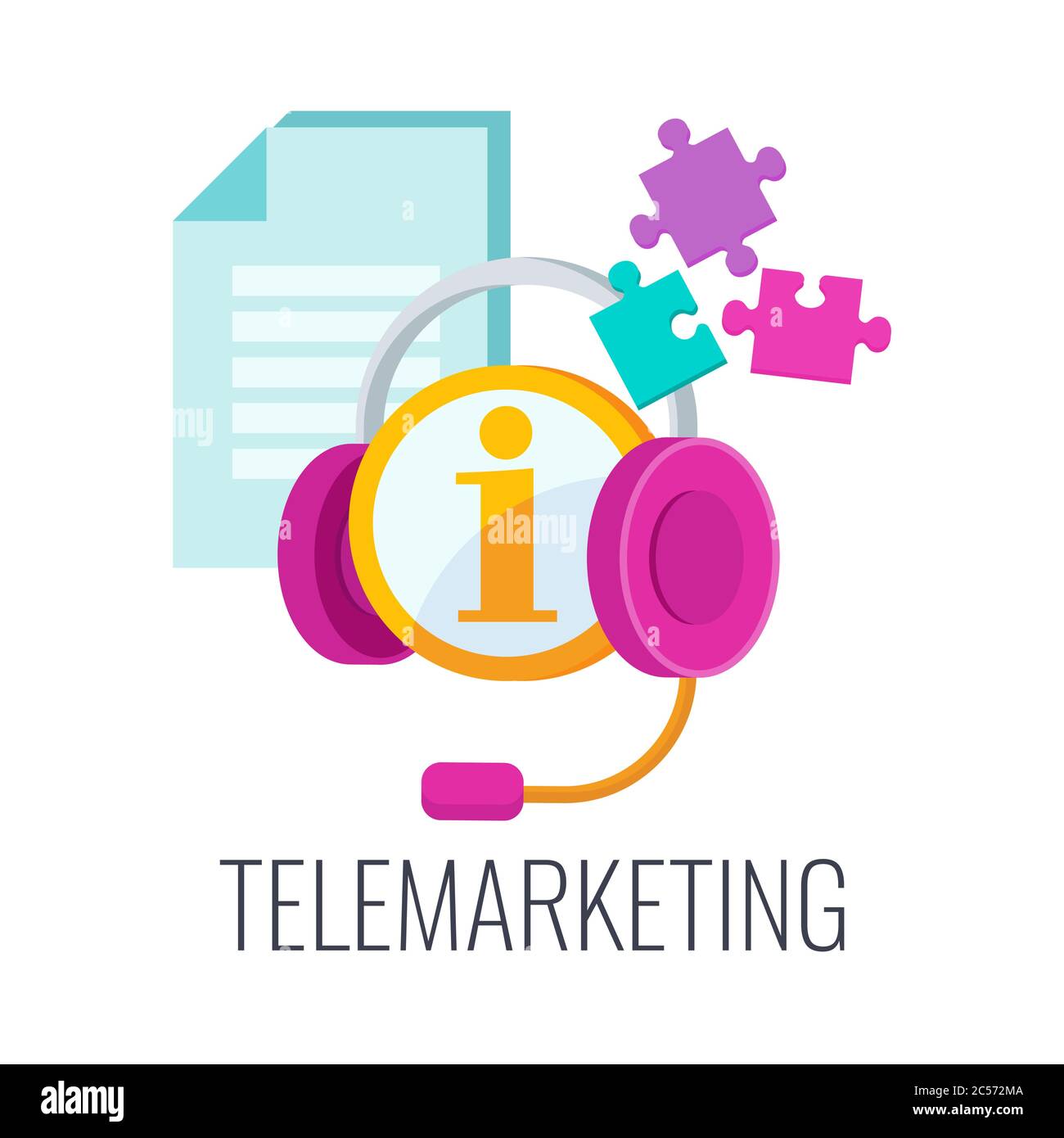 Telemarketing flat vector icon. Cold calling. Outbound marketing Stock ...