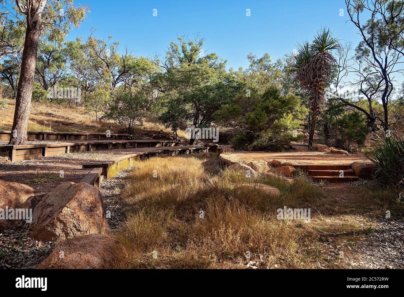 A simple bushland ampitheatre at an Australian outback tourist resort ...