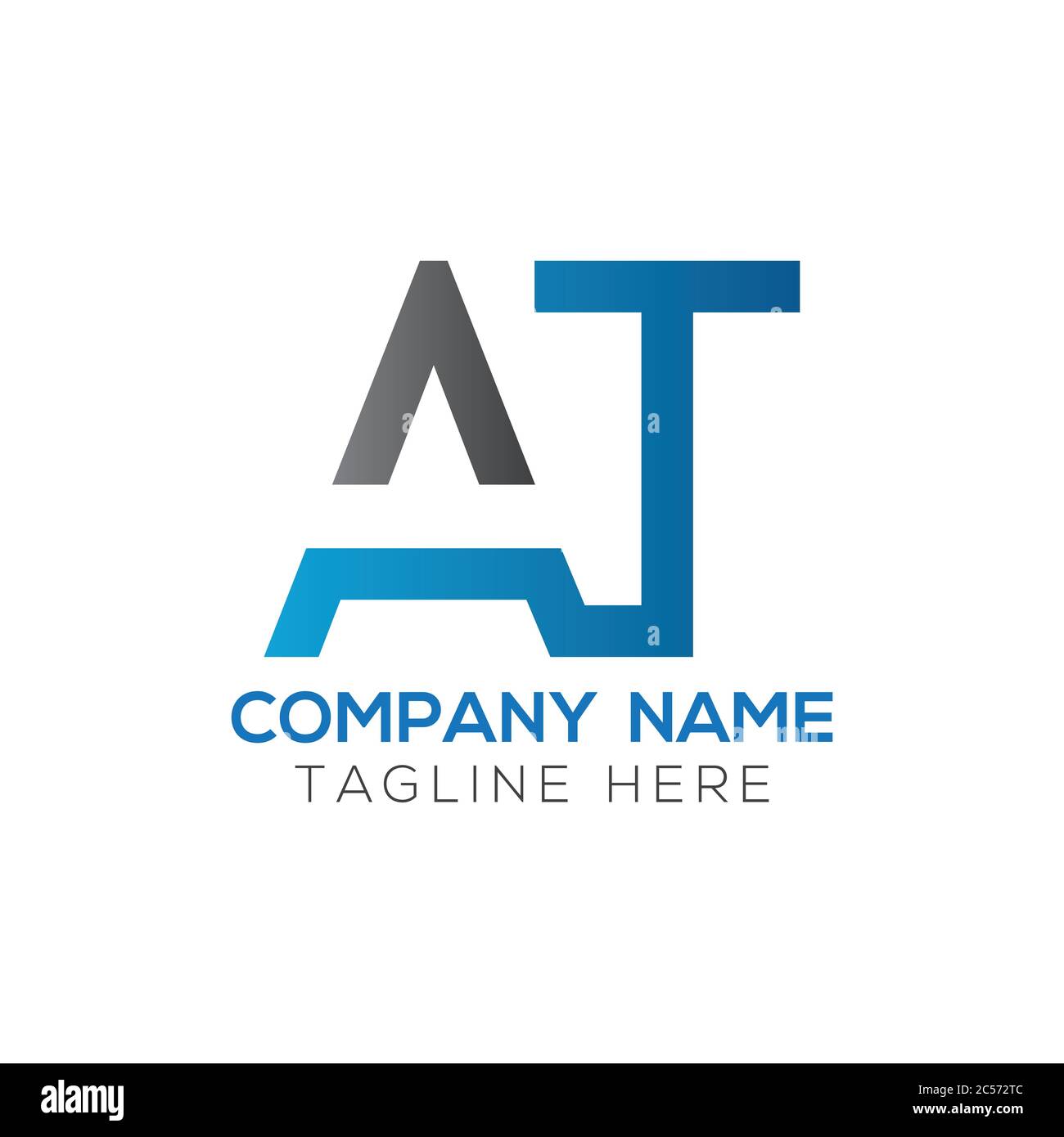 Initial AT Letter Logo Design Modern Business Typography Vector ...