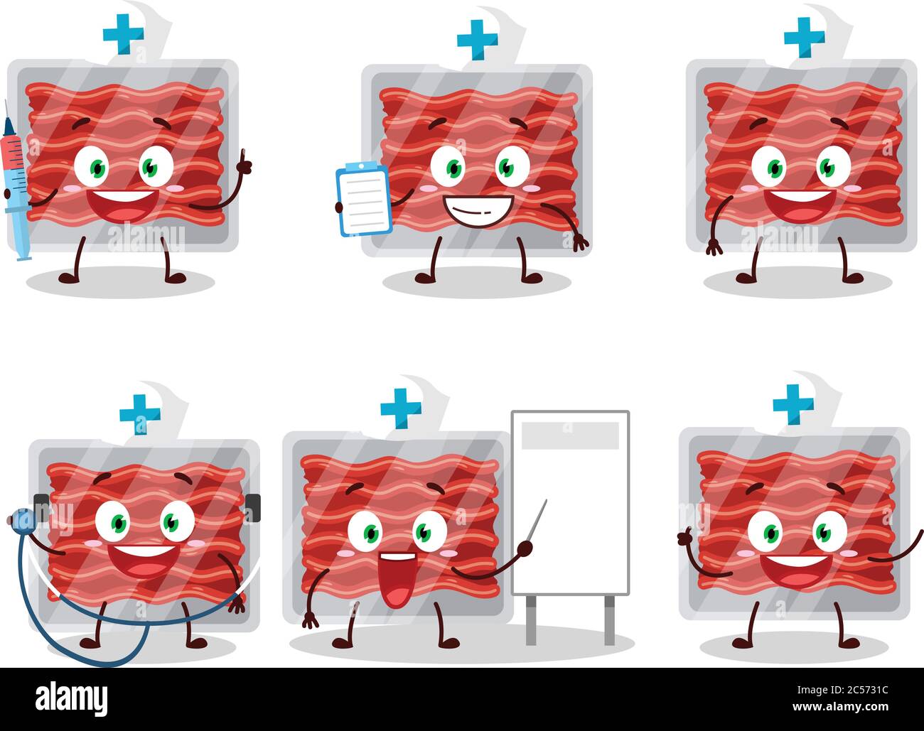 Doctor profession emoticon with ground meat cartoon character Stock ...