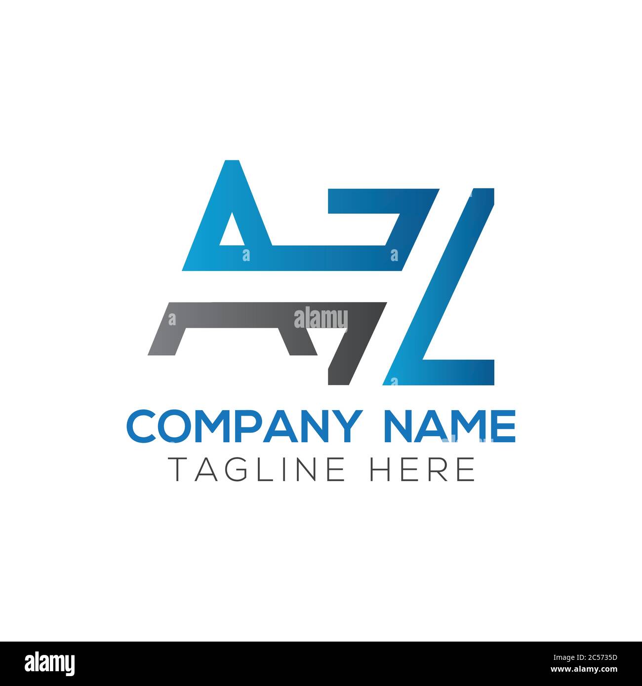Initial AZ Letter Logo Design Modern Business Typography Vector ...