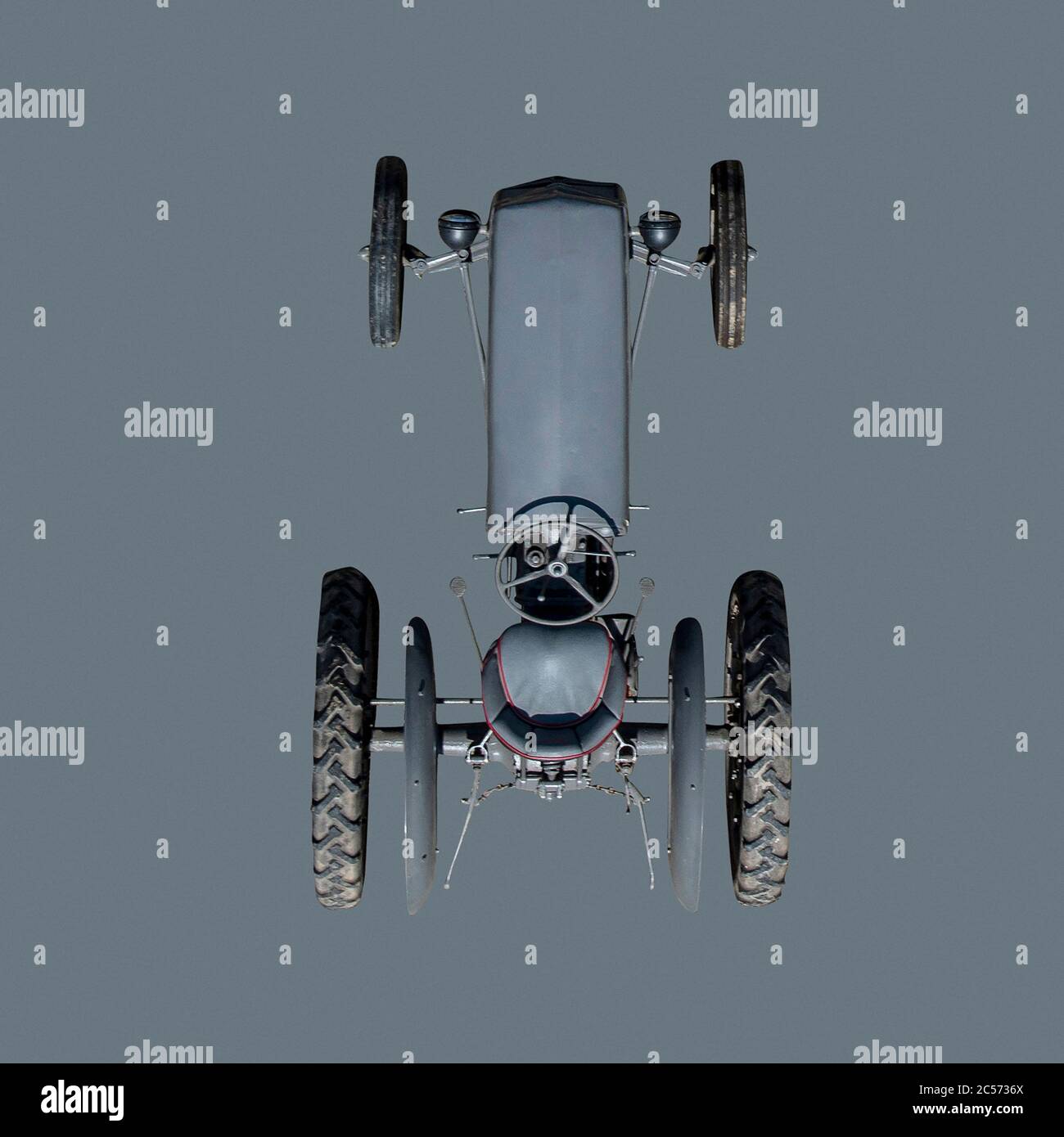 View from above gray tractor Stock Photo - Alamy