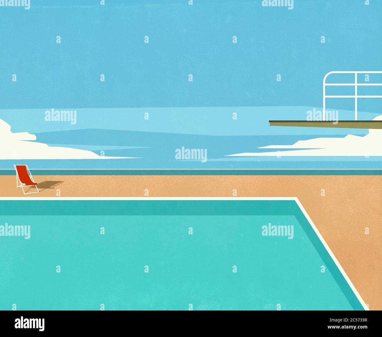 Swimming pool diving board no people hi-res stock photography and ...