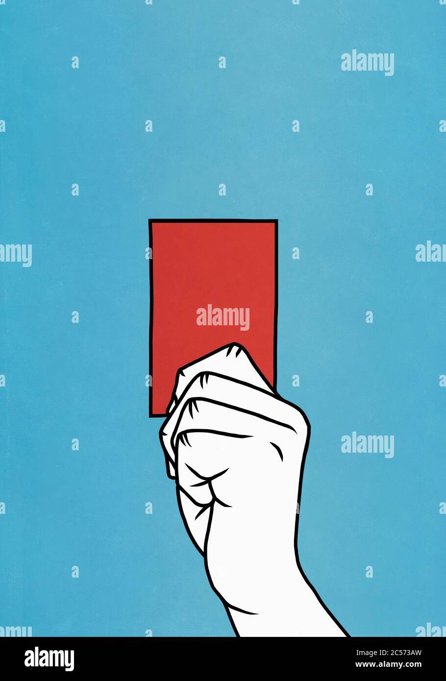 Hand holding red card Stock Photo - Alamy