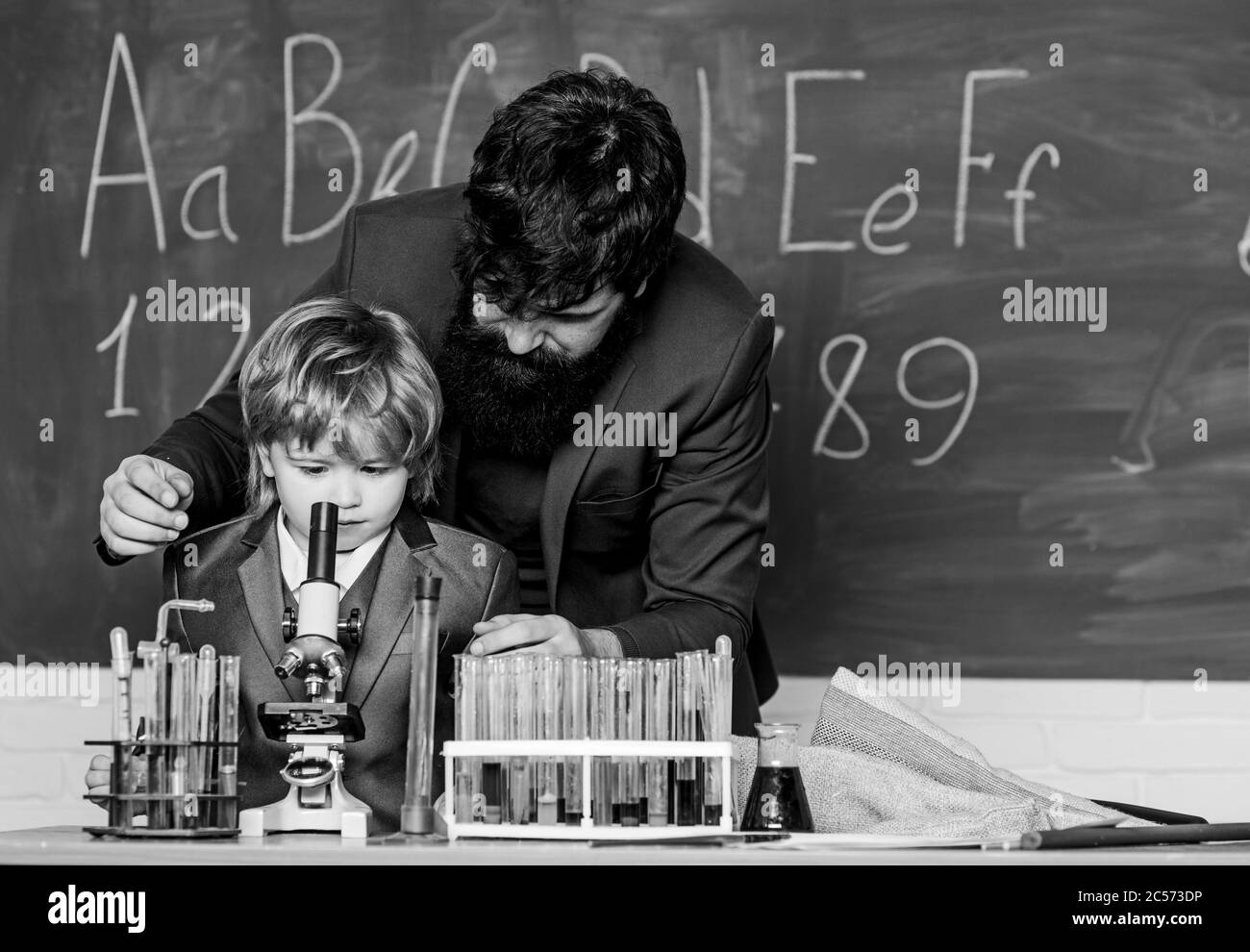 Following father in everything. Knowledge day. My father is scientist ...