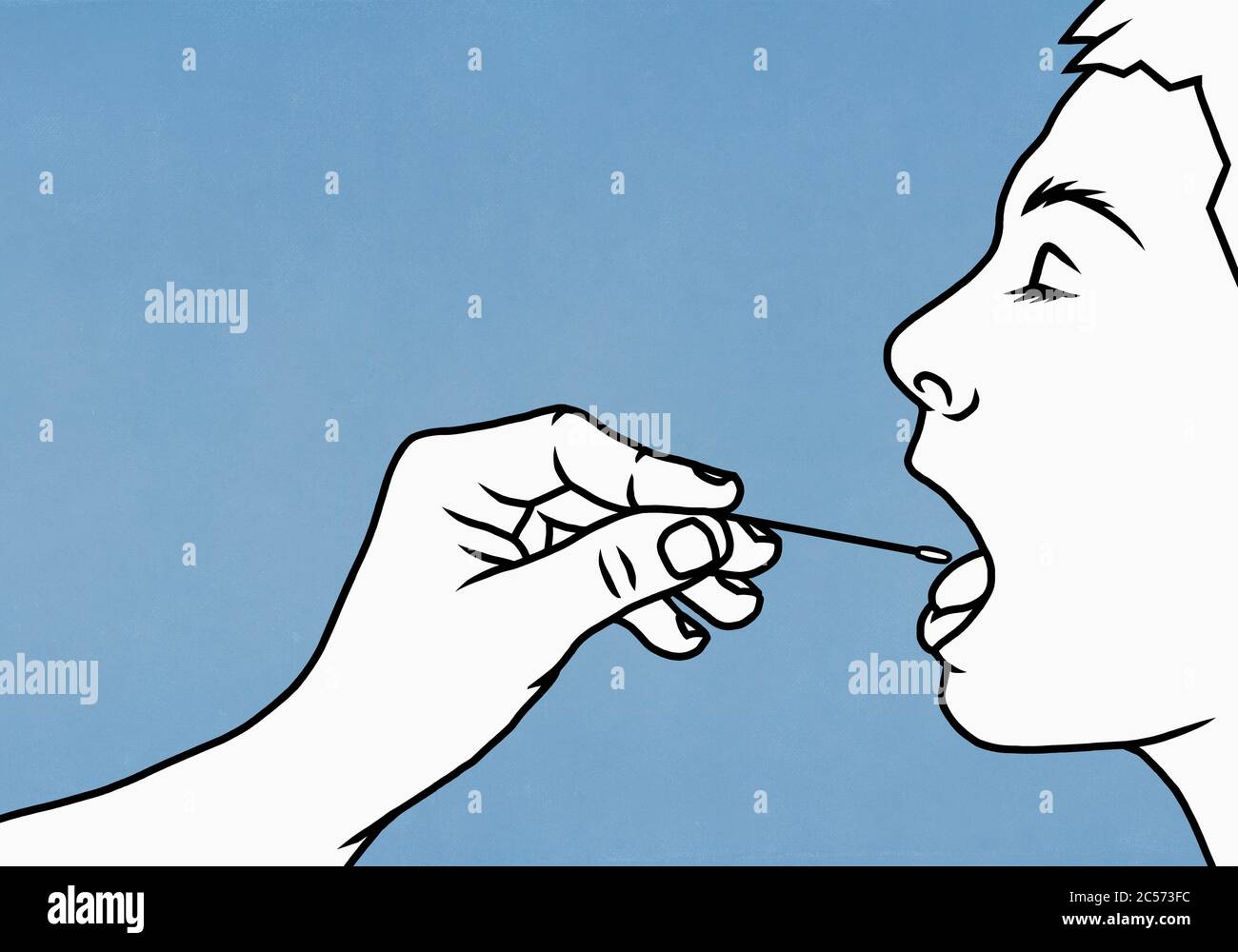 Hand of nurse swabbing mouth of male patient Stock Photo - Alamy