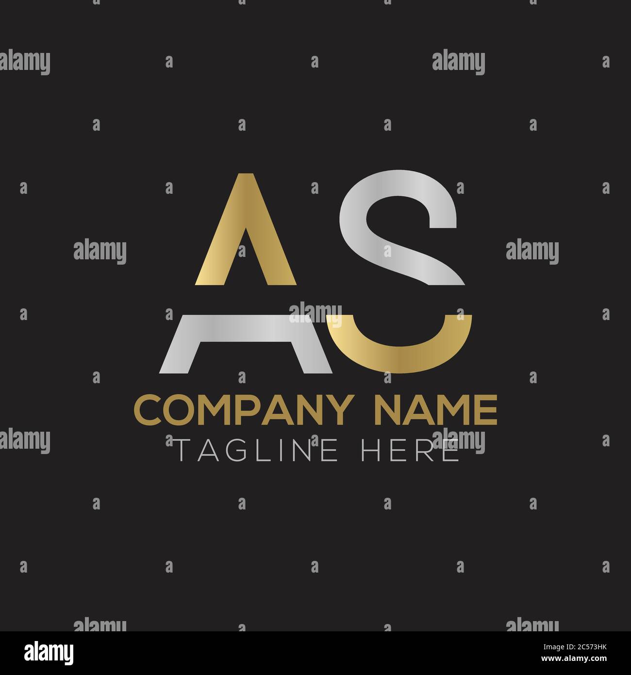 Initial AS Letter Logo Design Modern Business Typography Vector ...
