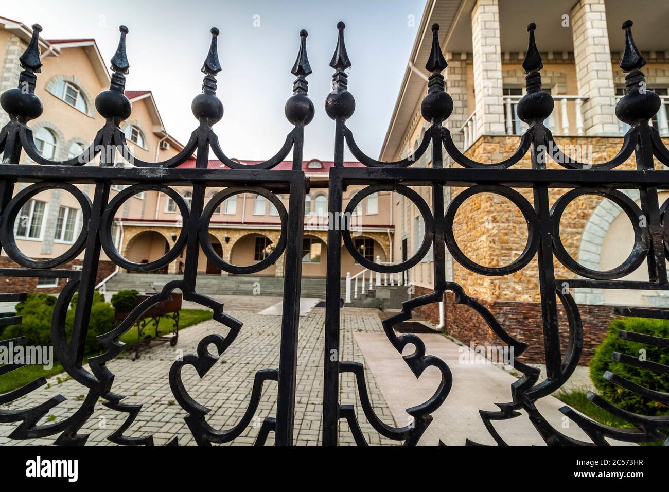 Entrance iron gate inner hi-res stock photography and images - Alamy