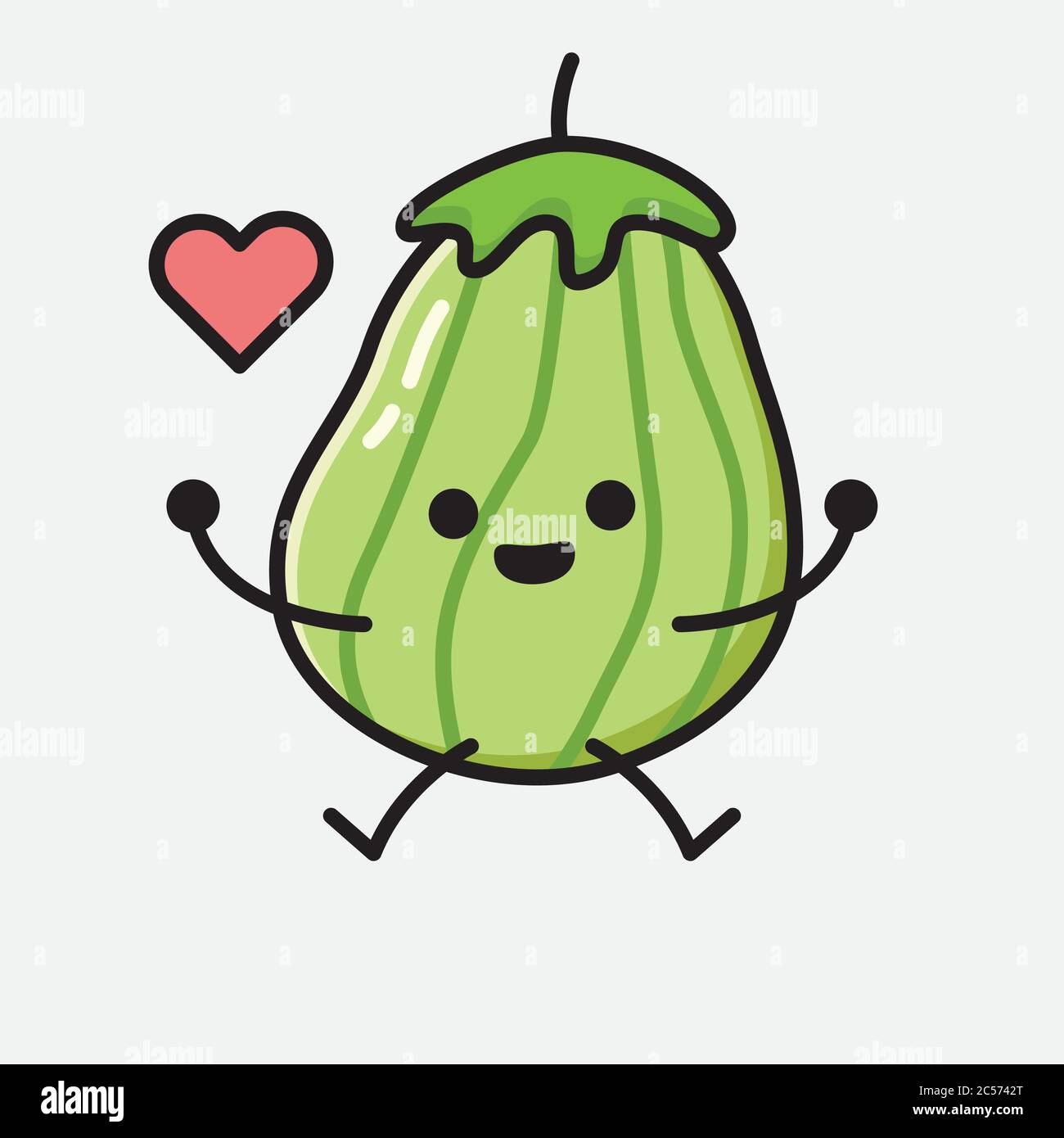An illustration of Cute Zucchini Fruit Mascot Vector Character Stock ...