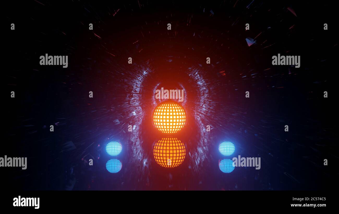 Abstract illustration of various colored lights creating unique ...