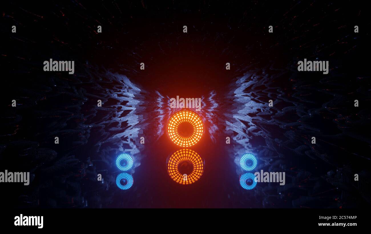 Abstract illustration of various colored lights creating unique ...