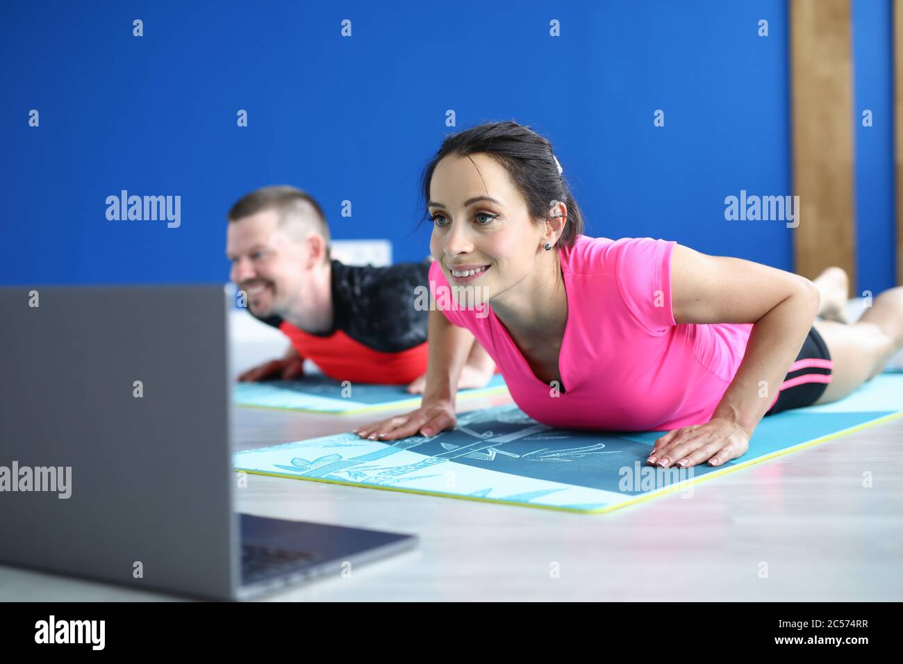 Modern computer on floor in studio Stock Photo - Alamy