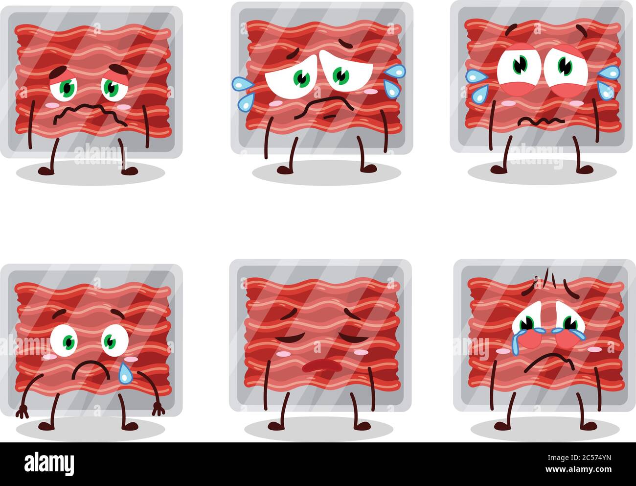 Ground meat cartoon character with sad expression Stock Vector Image ...