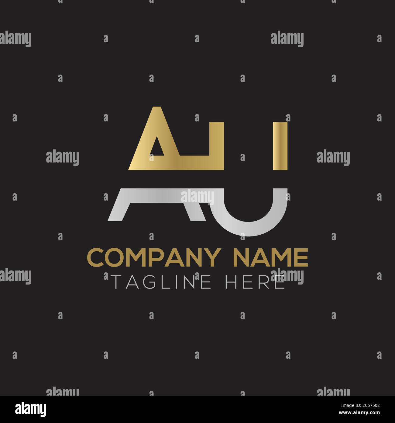 Initial AU Letter Logo Design Modern Business Typography Vector ...