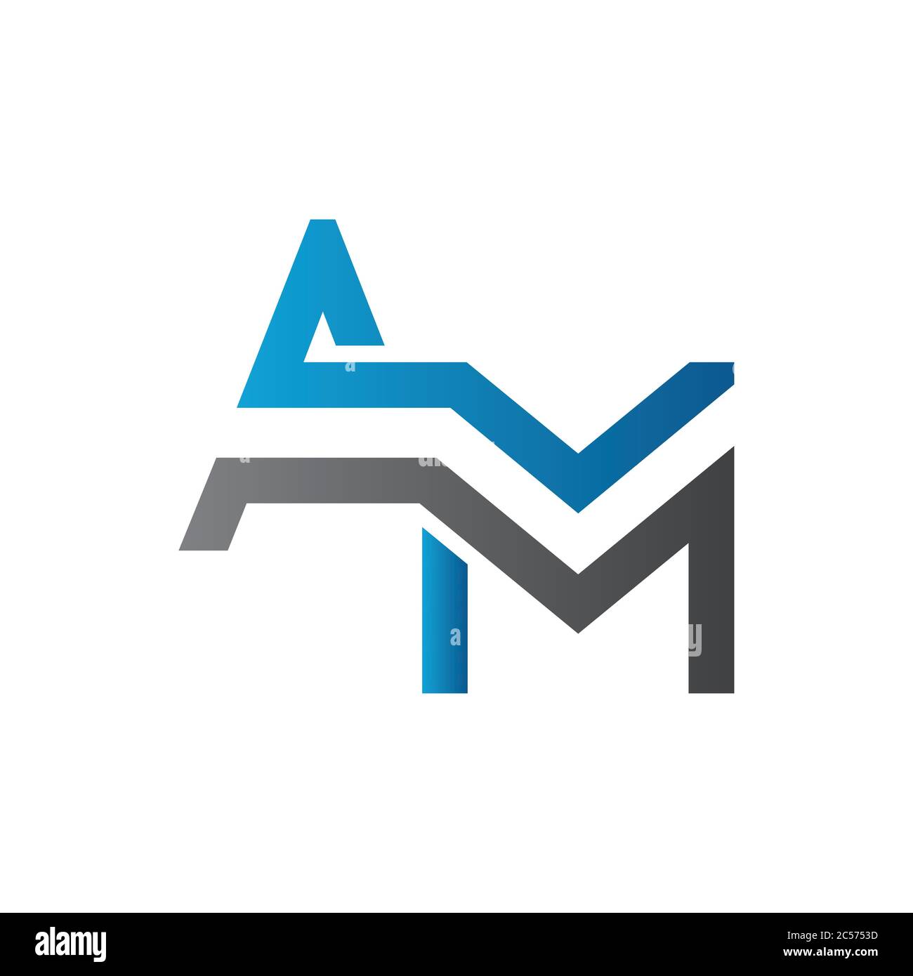 Initial AM Letter Logo Design Modern Business Typography Vector ...